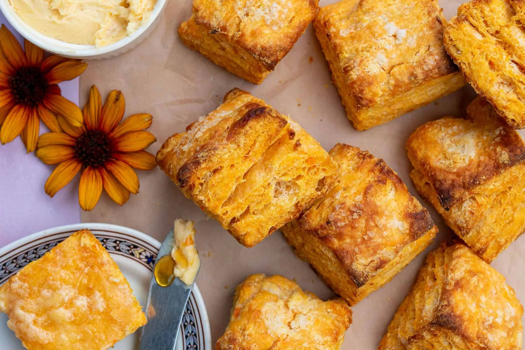 Sweet Potato Biscuit Latkes with District Biscuit Company's Famous Bis